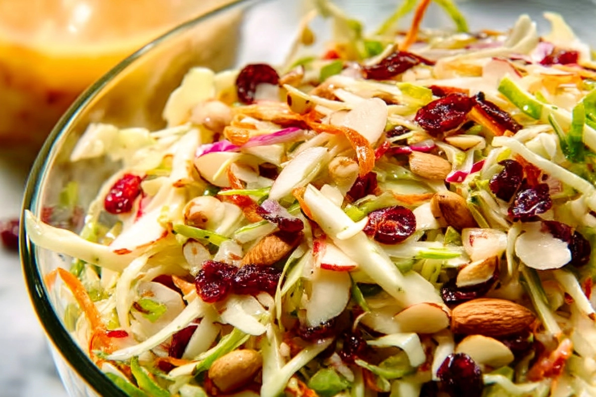 Cranberry Almond Thanksgiving Slaw Recipe - Yummiest Flavor