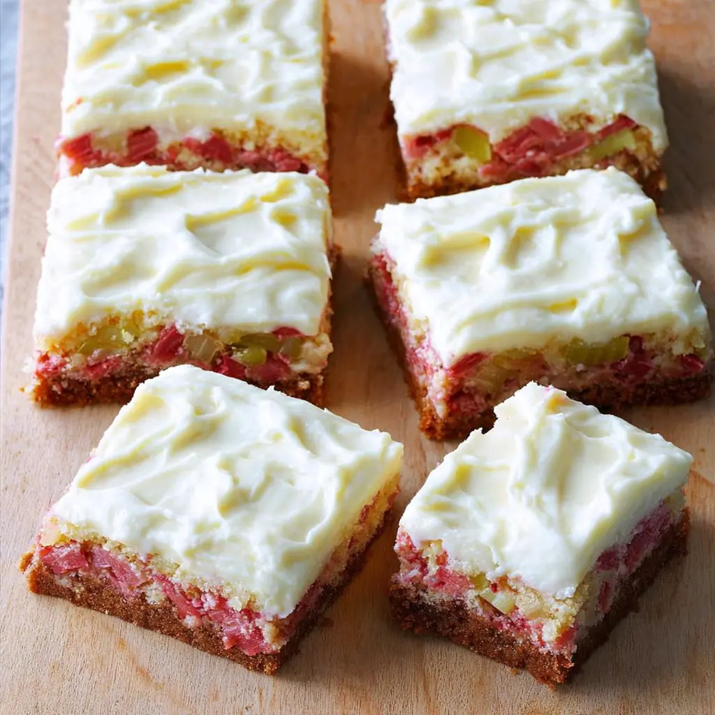 Rhubarb Custard Bars Amazing 3-Step Easy Dessert Recipe